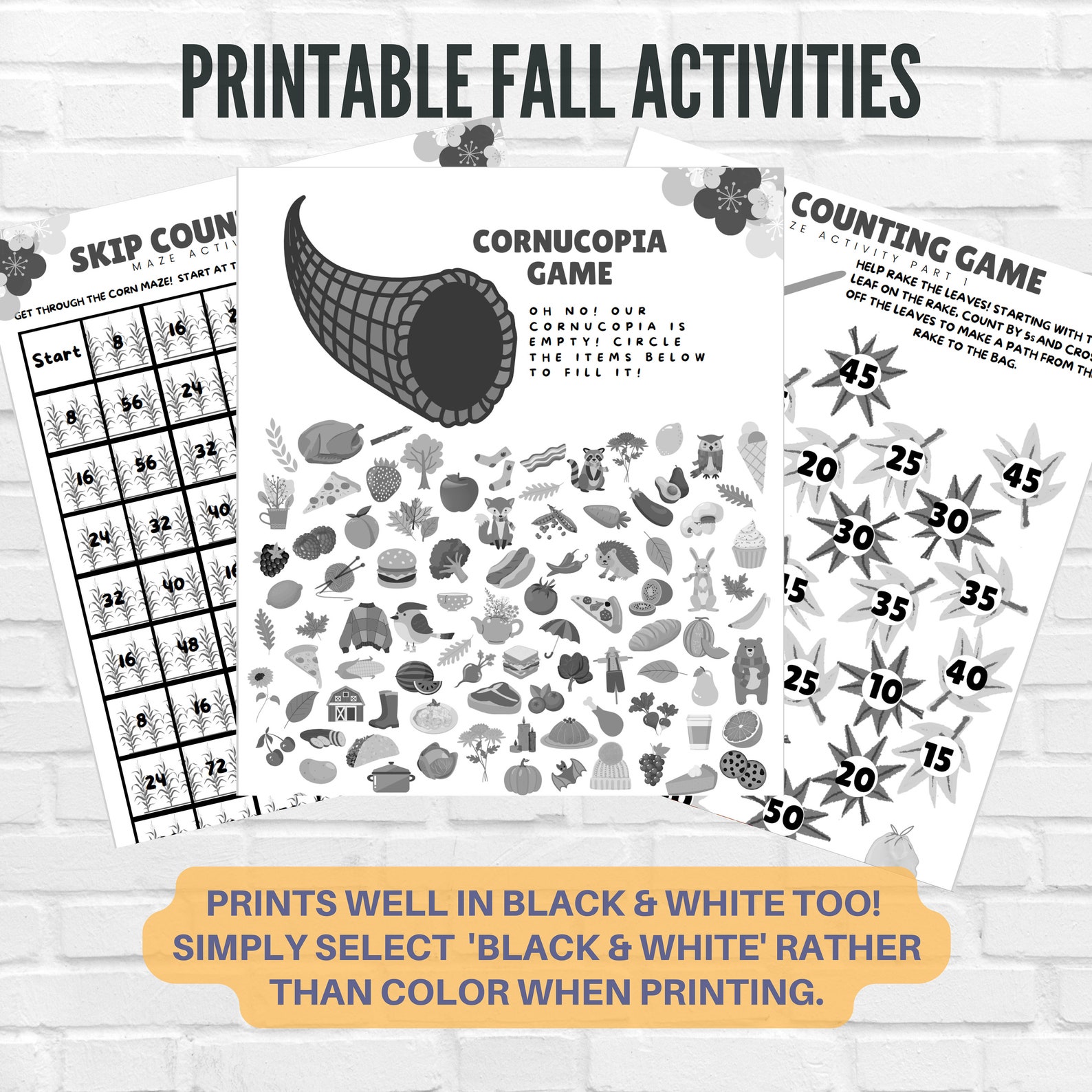 Fall Printable Game, Fall Activities, Printable Activity Sheets for ...