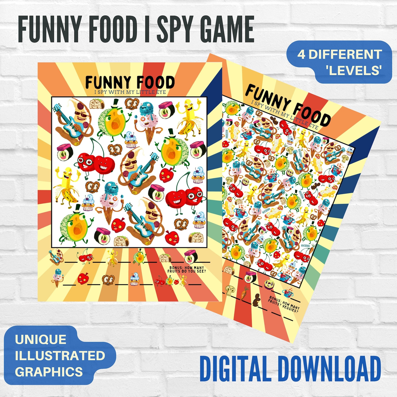 I Spy Printable, Funny Food Printable, Printable Summer Activities for ...