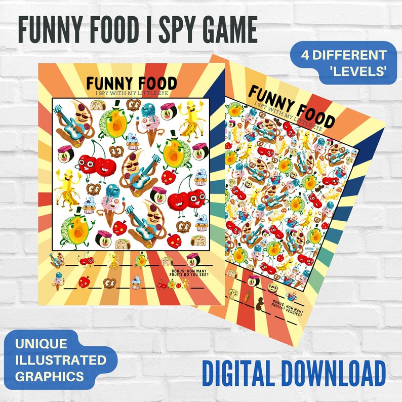 I Spy Printable, Funny Food Printable, Printable Summer Activities for ...