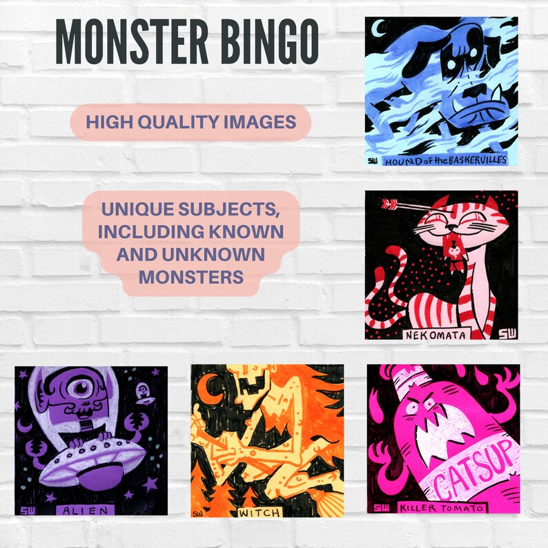 Halloween Bingo, Monster Games, Printable Party Games, Bingo Cards ...