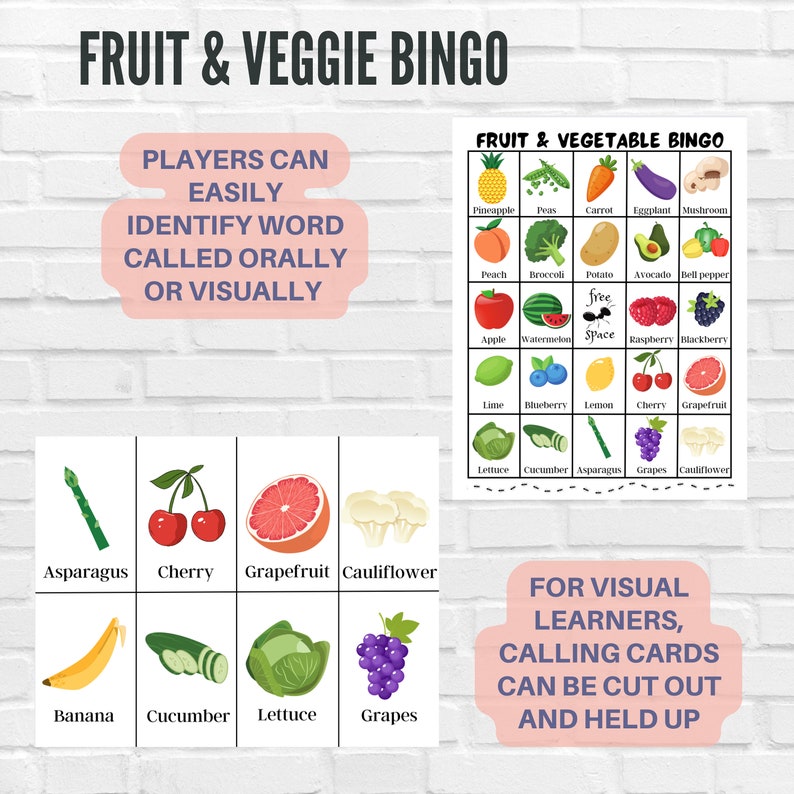 Printable Bingo Cards, Fruit Bingo, Fun Games for Kids, Learning Games ...
