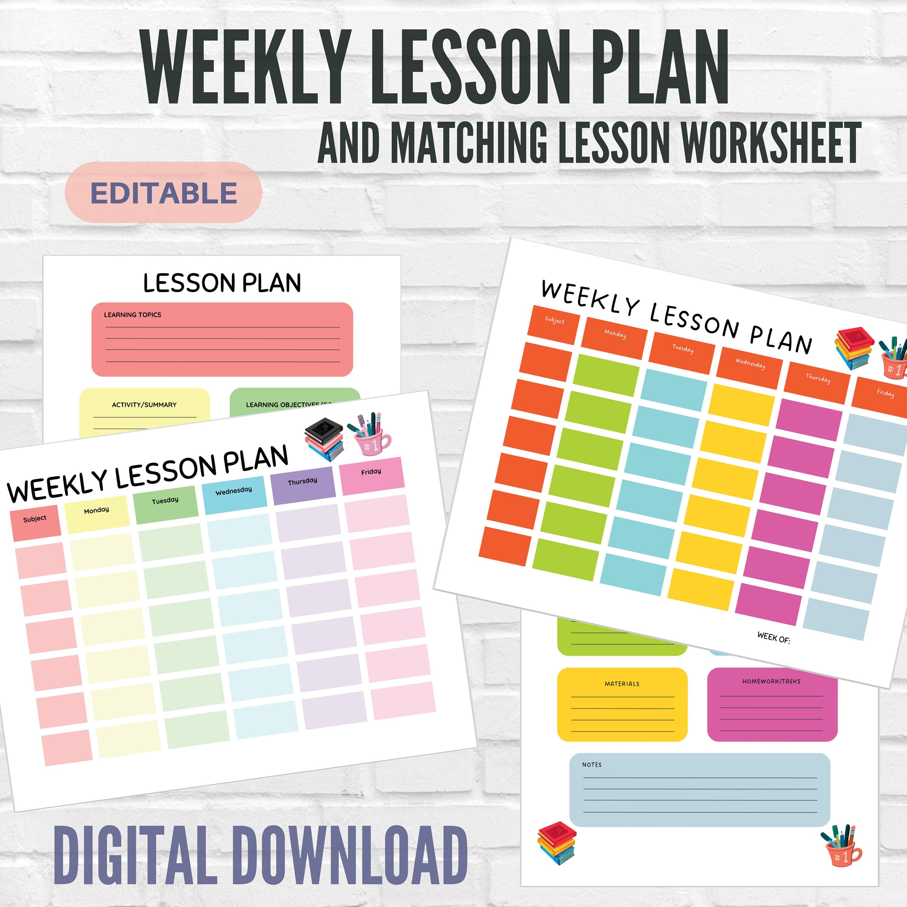Weekly School Plan, Printable Weekly Planner, School Schedule Template ...