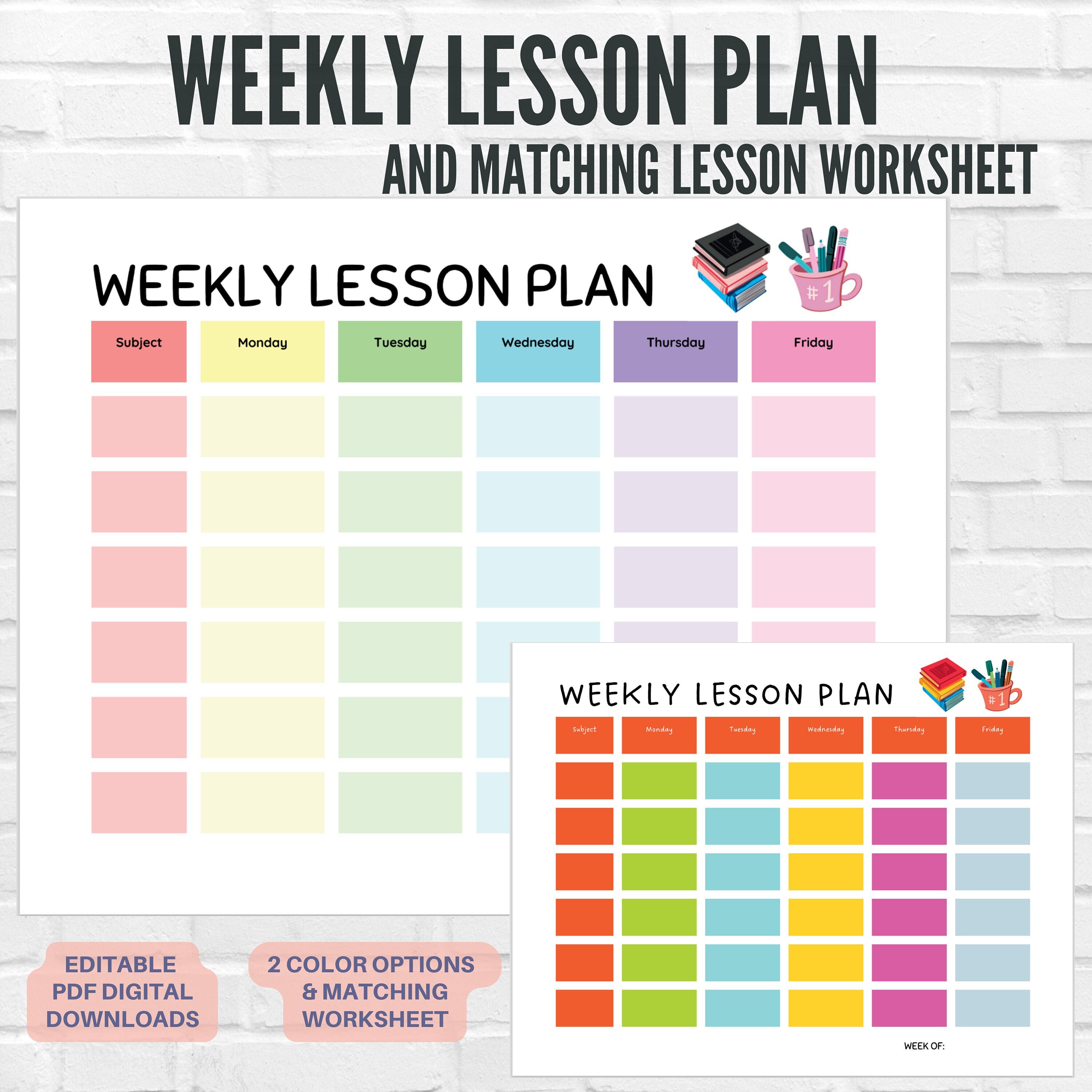 Weekly School Plan, Printable Weekly Planner, School Schedule Template ...