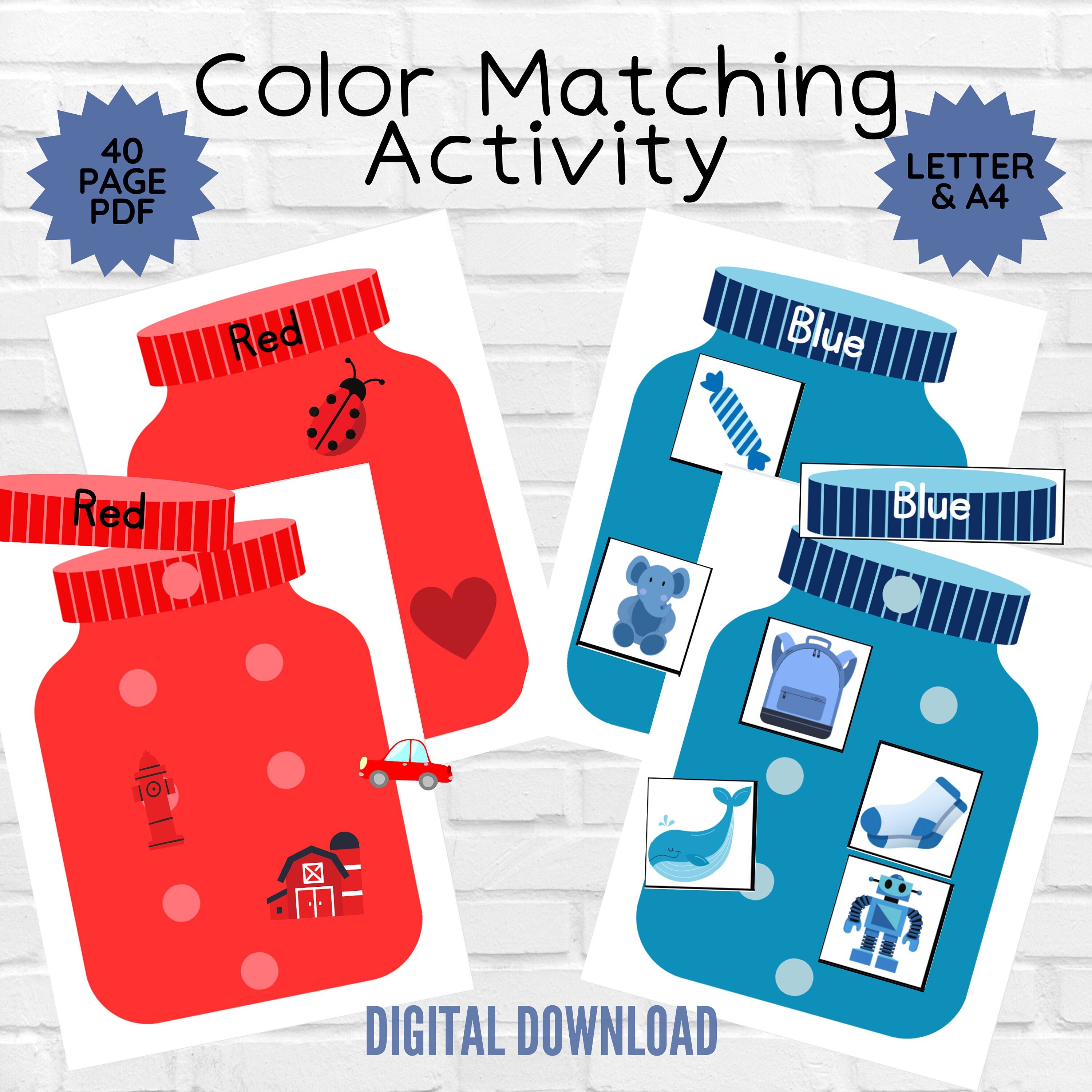 Color Matching Printable, Color Activity, Learning Colors Preschool ...