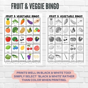 Printable Bingo Cards, Fruit Bingo, Fun Games for Kids, Learning Games ...