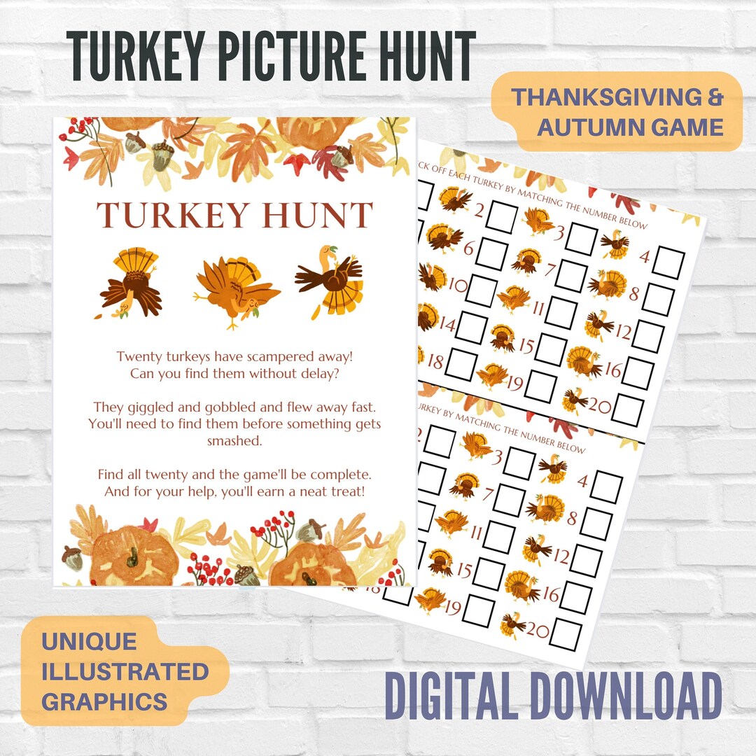 Printable Scavenger Hunt, Thanksgiving Activities, Fun Games for Kids ...