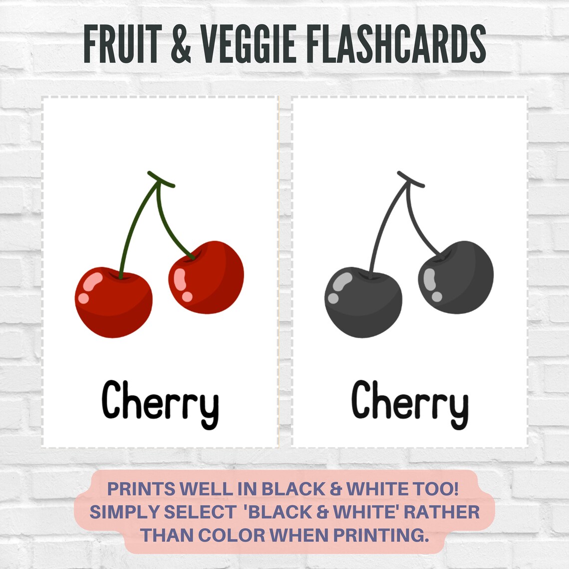 Fruit Flashcards, Vegetable Flashcards for Kids, Educational Printables ...