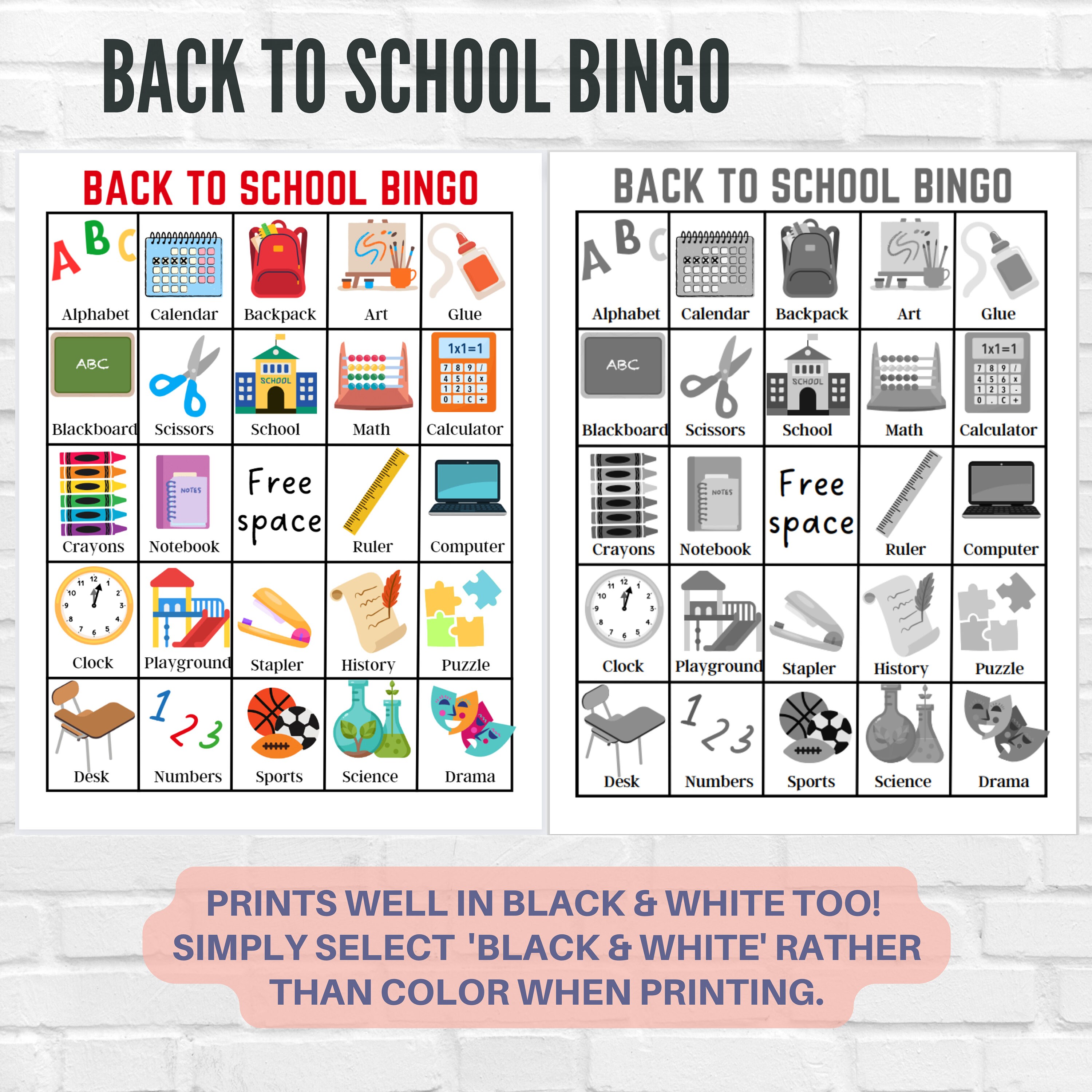 Back to School Games Printable, Printable Bingo, Back to School Bingo ...