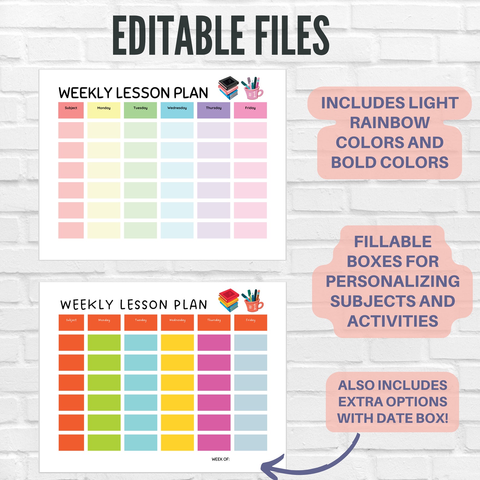 Weekly School Plan, Printable Weekly Planner, School Schedule Template ...