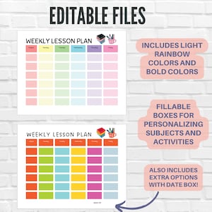 Weekly School Plan, Printable Weekly Planner, School Schedule Template ...