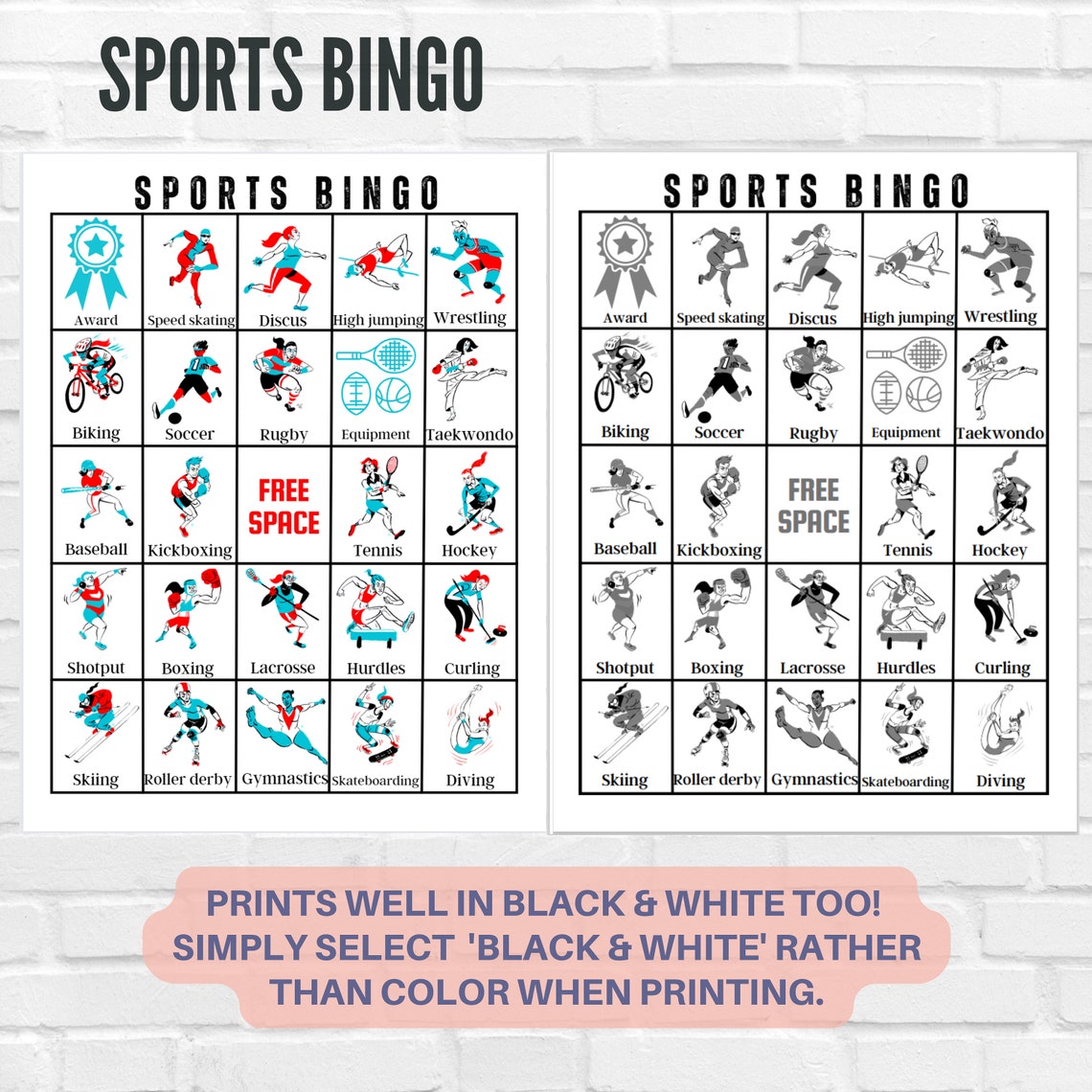 Printable Bingo, Sports Bingo, Sports Games, Printable Games for Kids ...