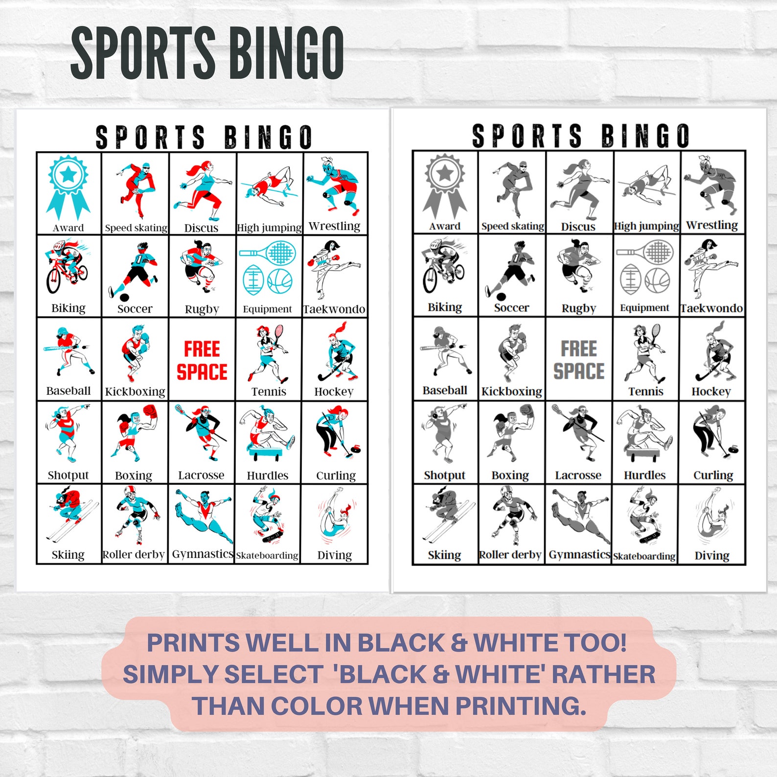 Printable Bingo, Sports Bingo, Sports Games, Printable Games for Kids ...