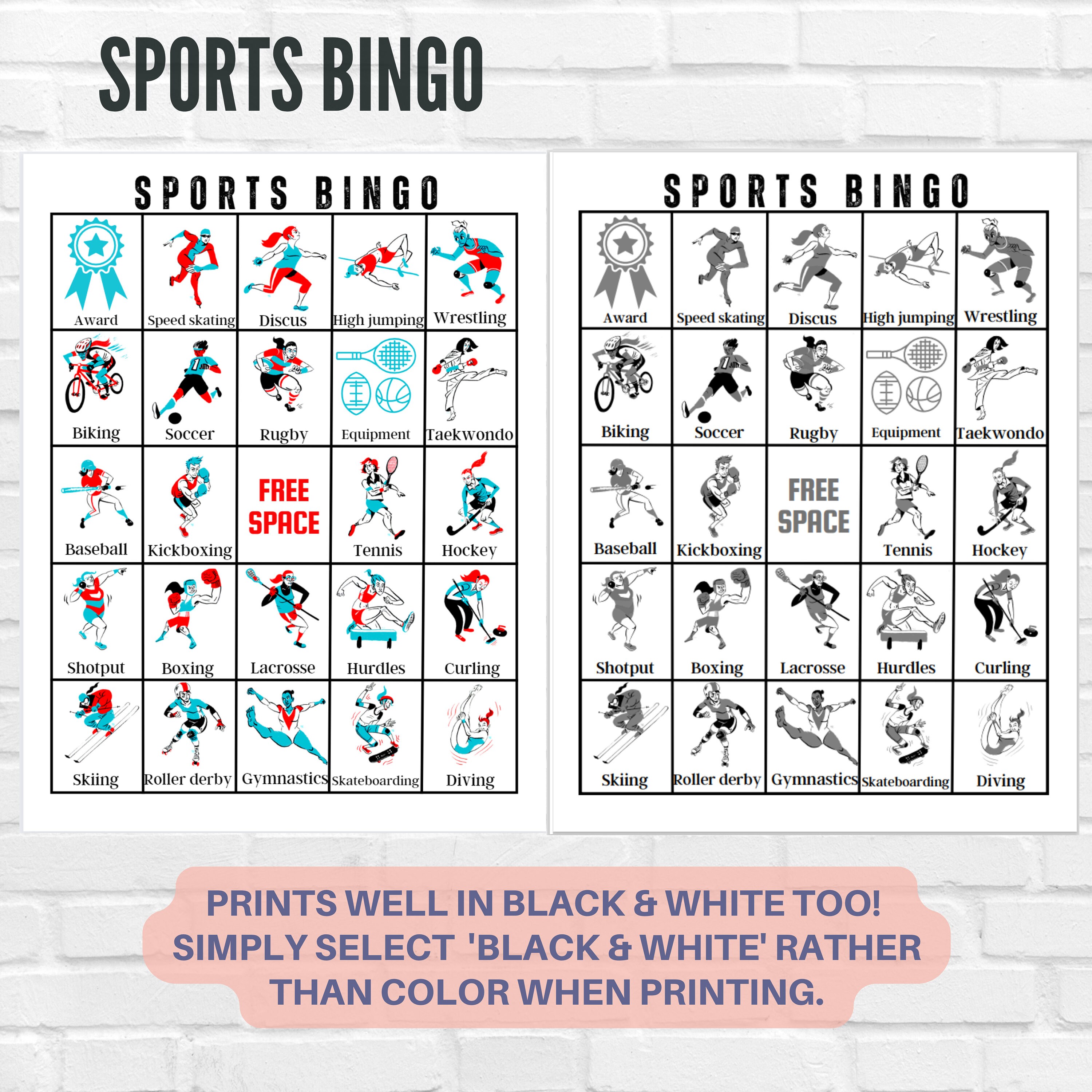 Printable Bingo, Sports Bingo, Sports Games, Printable Games for Kids ...