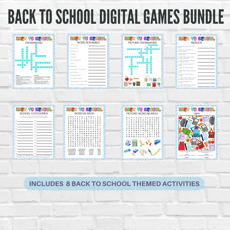 Back to School Games, First Day of School Activities, I Spy Printable ...