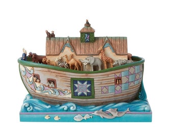 Jim Shore Noah's Ark Lamp Vintage Heartwood Creek Enesco Hand Painted ...