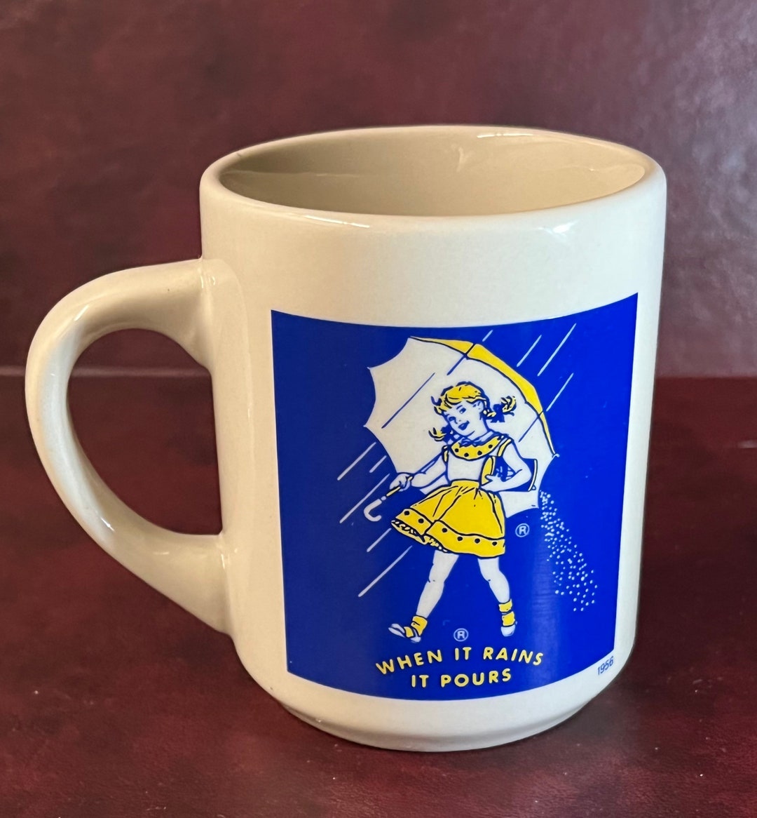 Morton Salt Girl Coffee Cup Mug 1968 Logo When It Rains It - Etsy