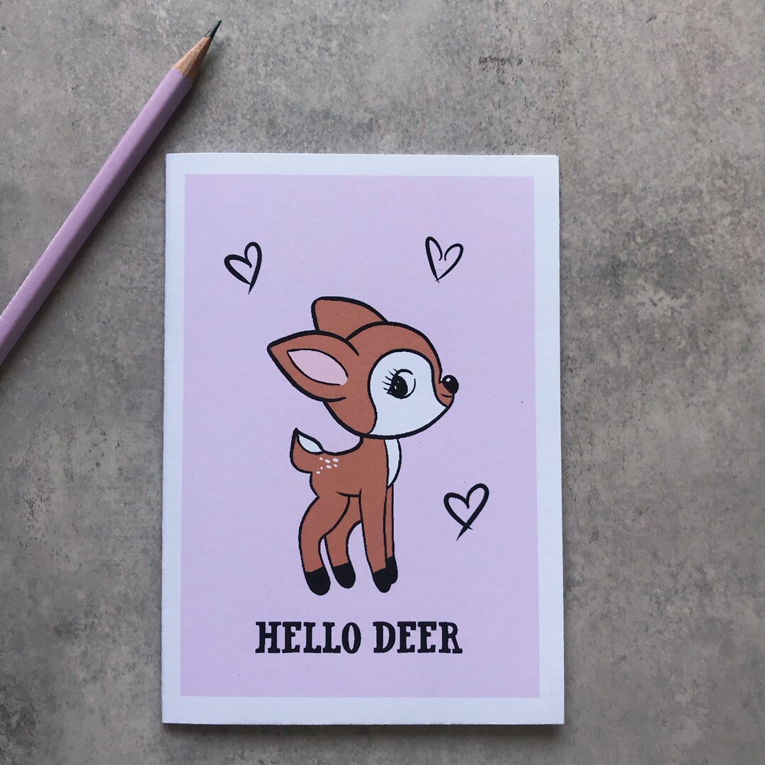 Cute Card, Friend Card, Deer, Just to Say Hello, Hello Dear, Greetings ...