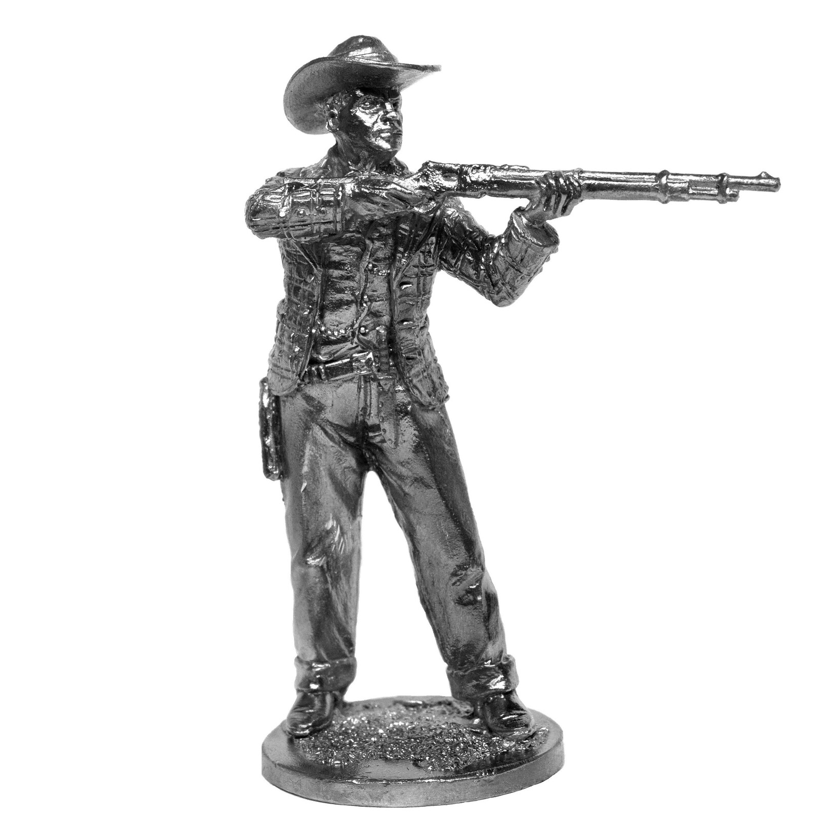 American Western Cowboy Polished Metal Sculpture Collectable Cowboy ...