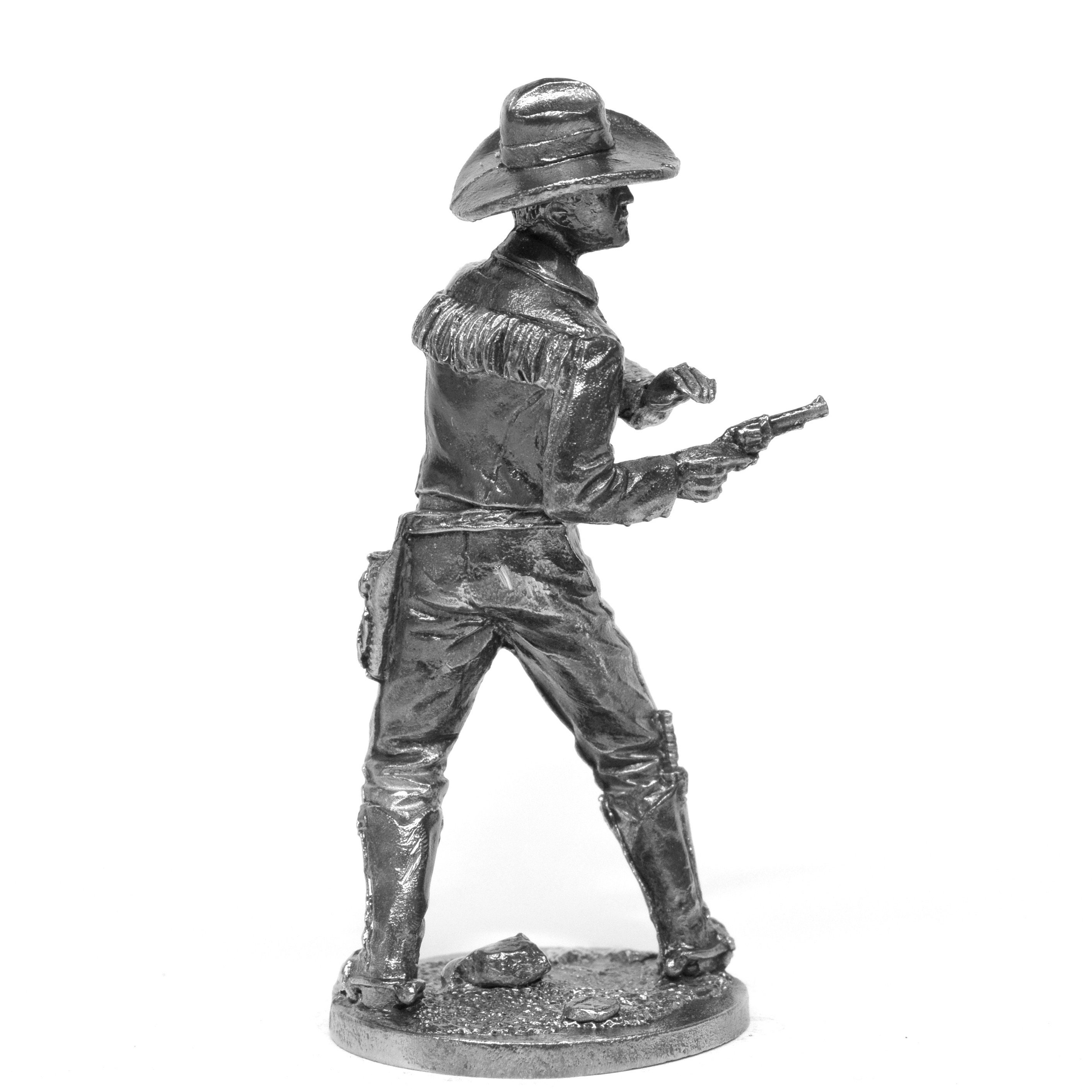 American Western Cowboy Polished Metal Sculpture Collectable Cowboy ...