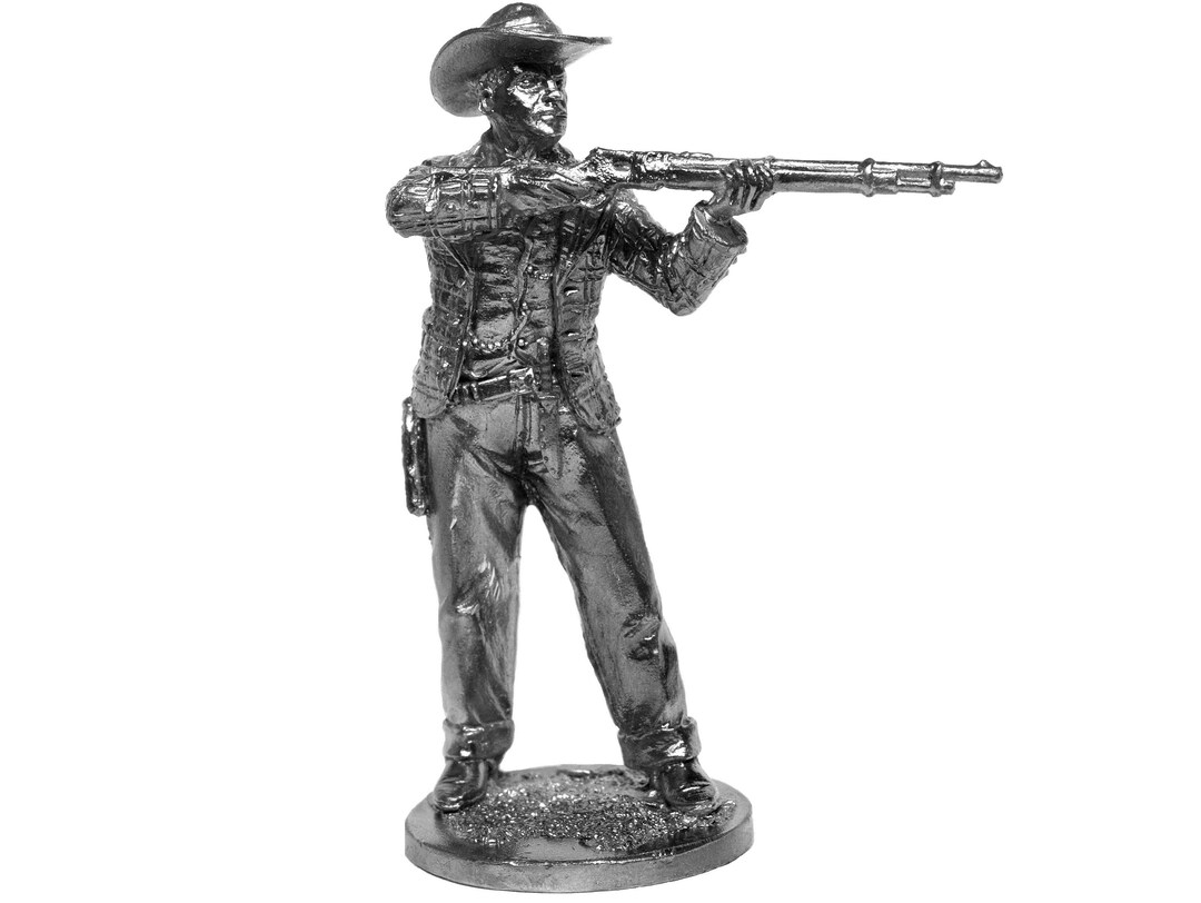American Western Cowboy Polished Metal Sculpture Collectable Cowboy ...