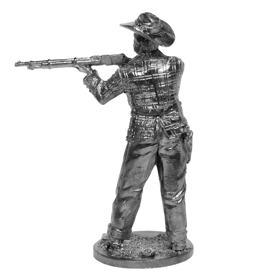 American Western Cowboy Polished Metal Sculpture Collectable Cowboy ...