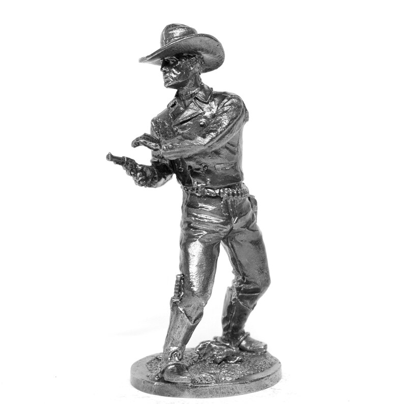 American Western Cowboy Polished Metal Sculpture Collectable Cowboy ...