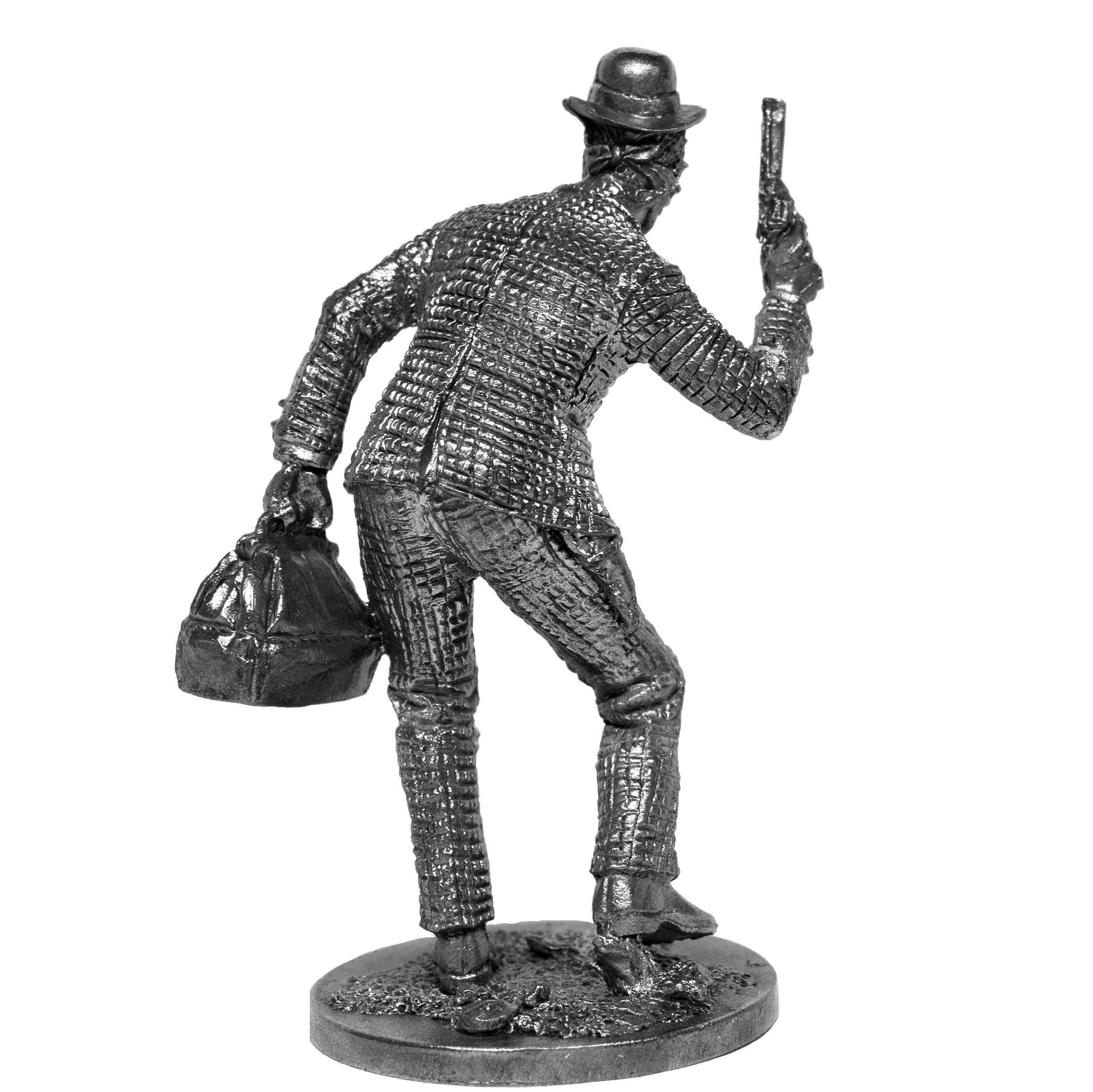 American Western Outlaw Cowboy Polished Metal Sculpture Collectable ...