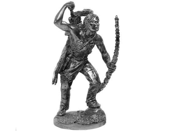 Native American Indian Warrior Polished Metal Sculpture - Etsy