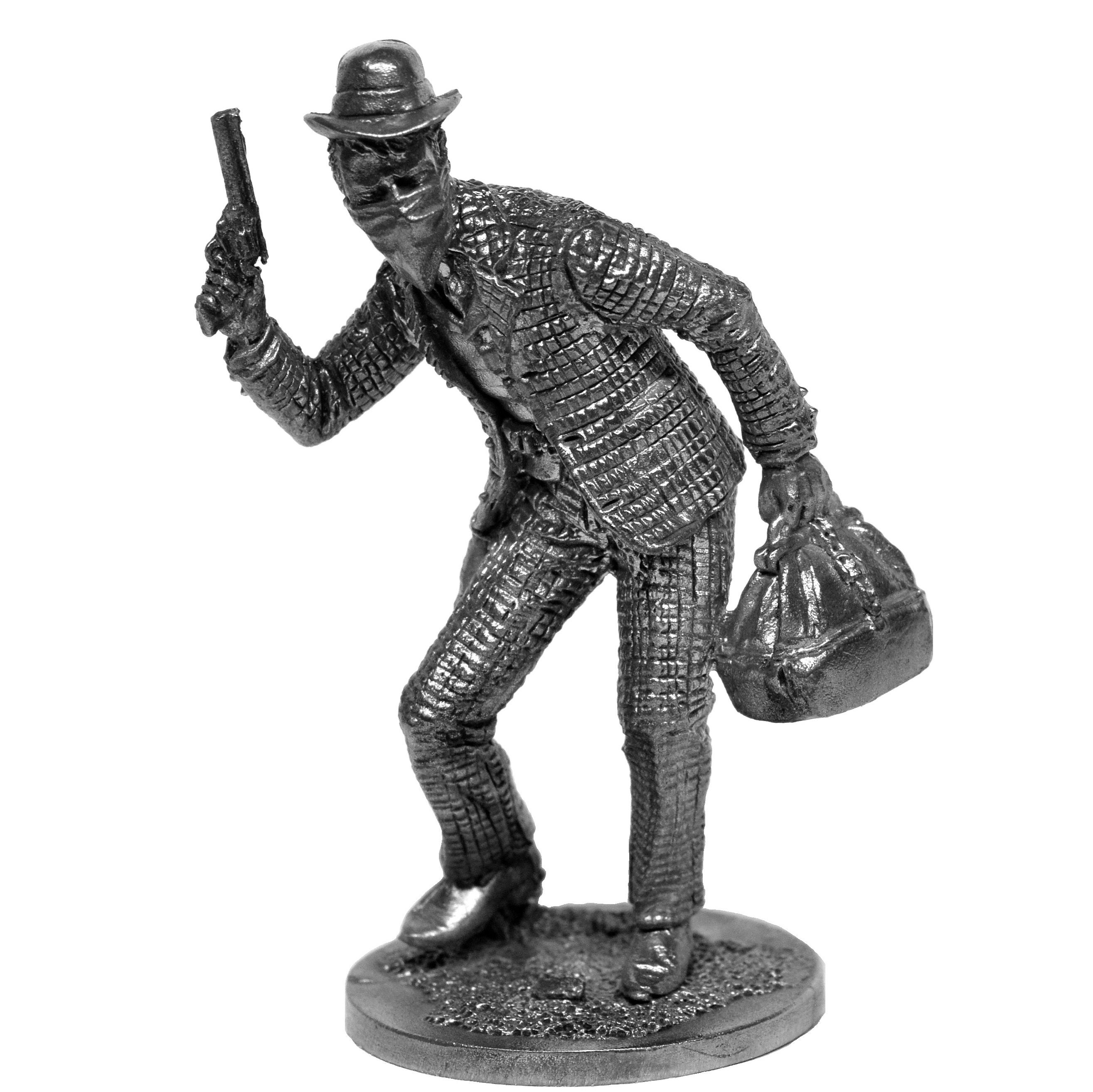 American Western Outlaw Cowboy Polished Metal Sculpture Collectable ...