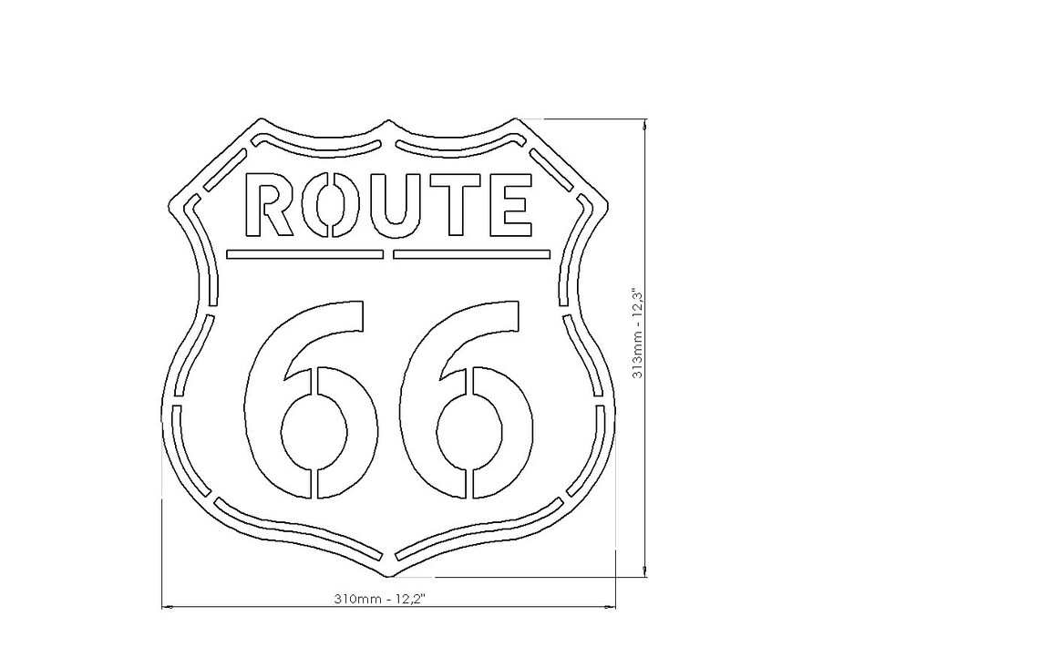 Route 66 Dxf Svg Files for Cnc Cutting Machines Laser | Etsy Canada