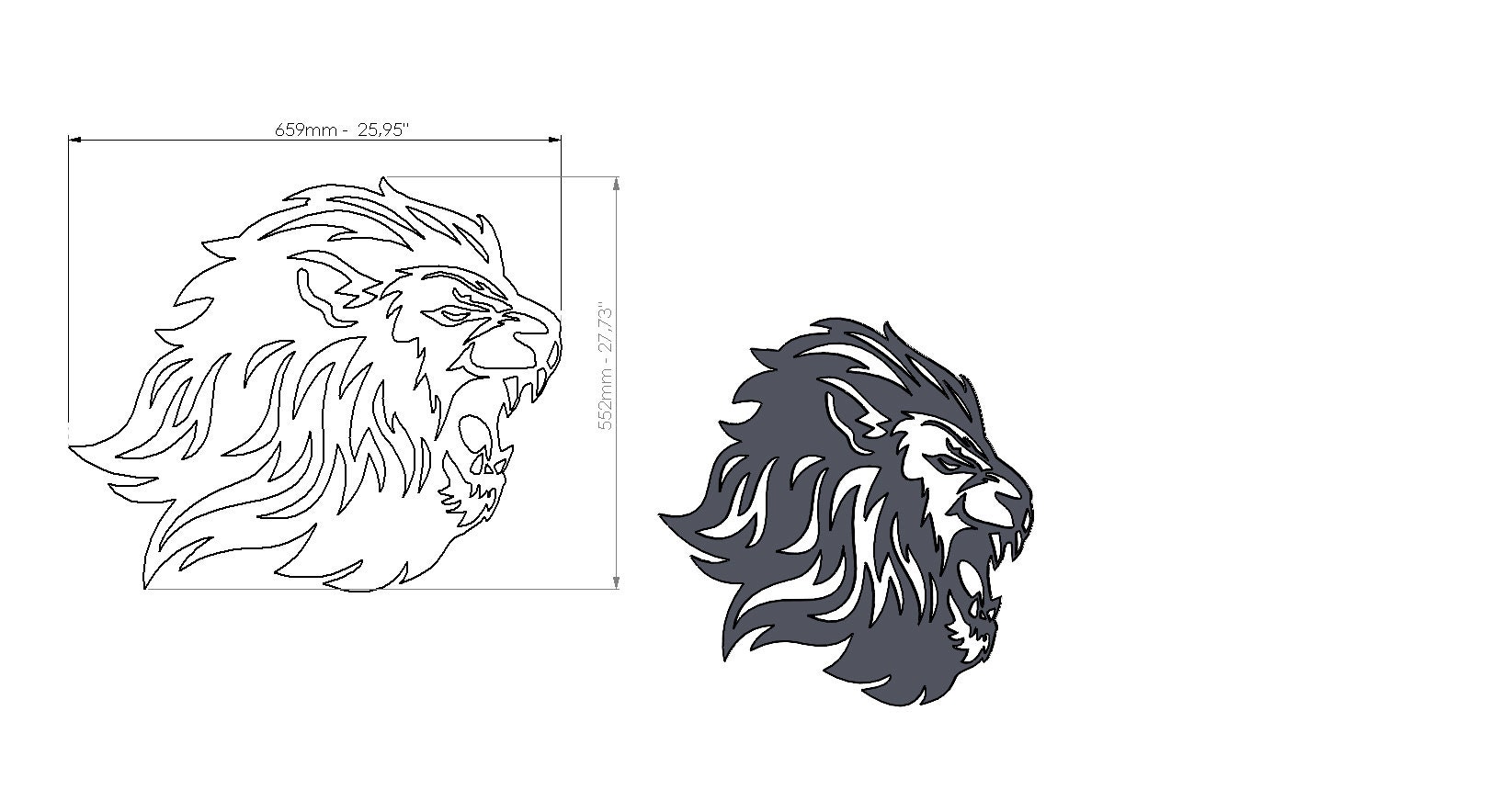 Lion Dxf y Svg archivo para máquinas cnc Laser plasma cricut | Etsy
