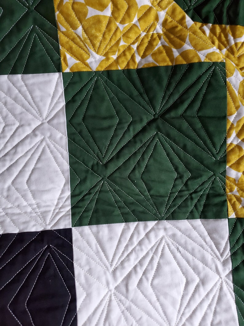 Midwestern Inspired Gold and Green Throw Sized Quilt - Etsy