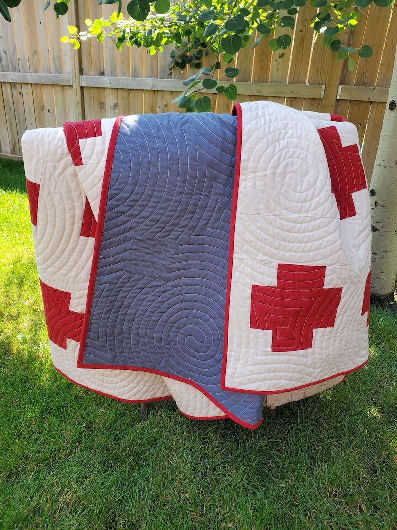 Swiss Cross Classic, Red and White Quilt - Etsy