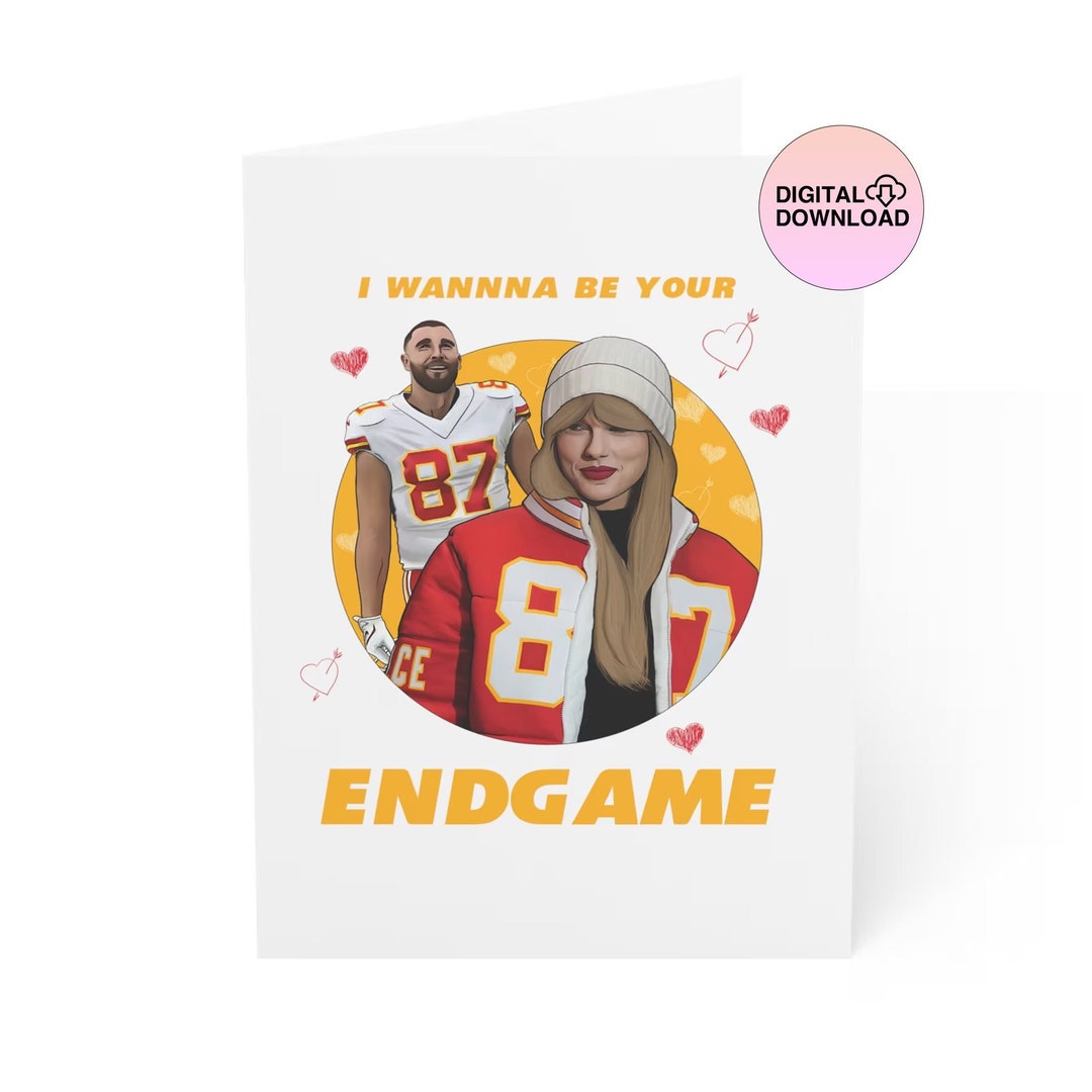 Taylor Swift X Travis Kelce Greeting Card DIGITAL DOWNLOAD for ...