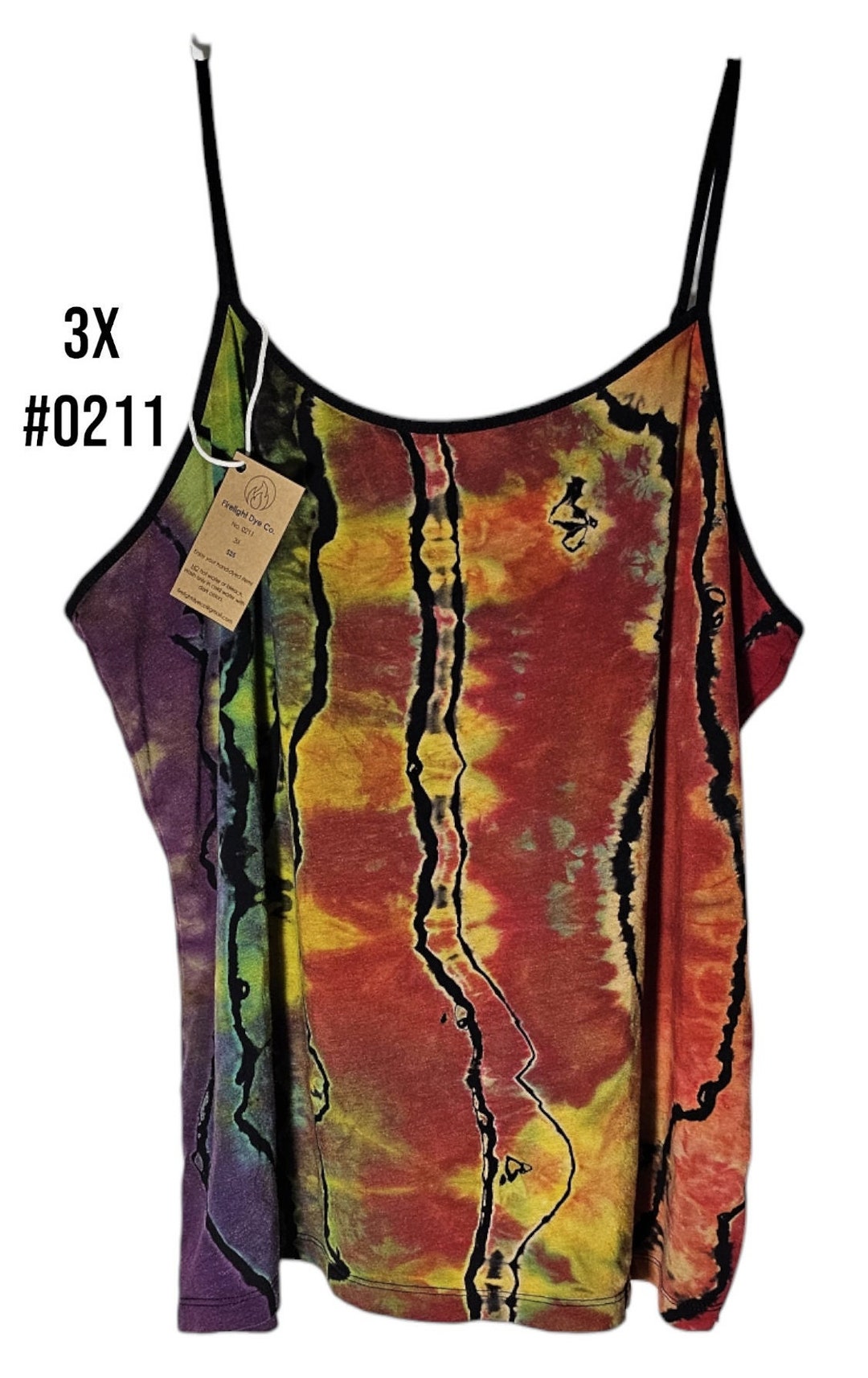 3X Reverse-dyed Stretchy Tank Top With Rainbow Vertical Stripes - Etsy