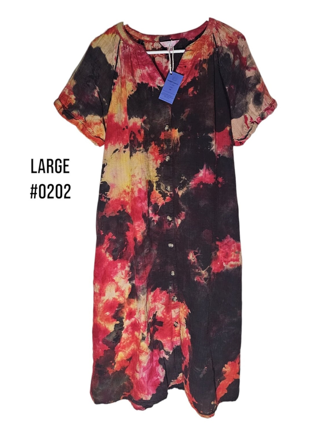 Large Reverse-dyed Cotton Ice-dyed Dress With POCKETS - Etsy