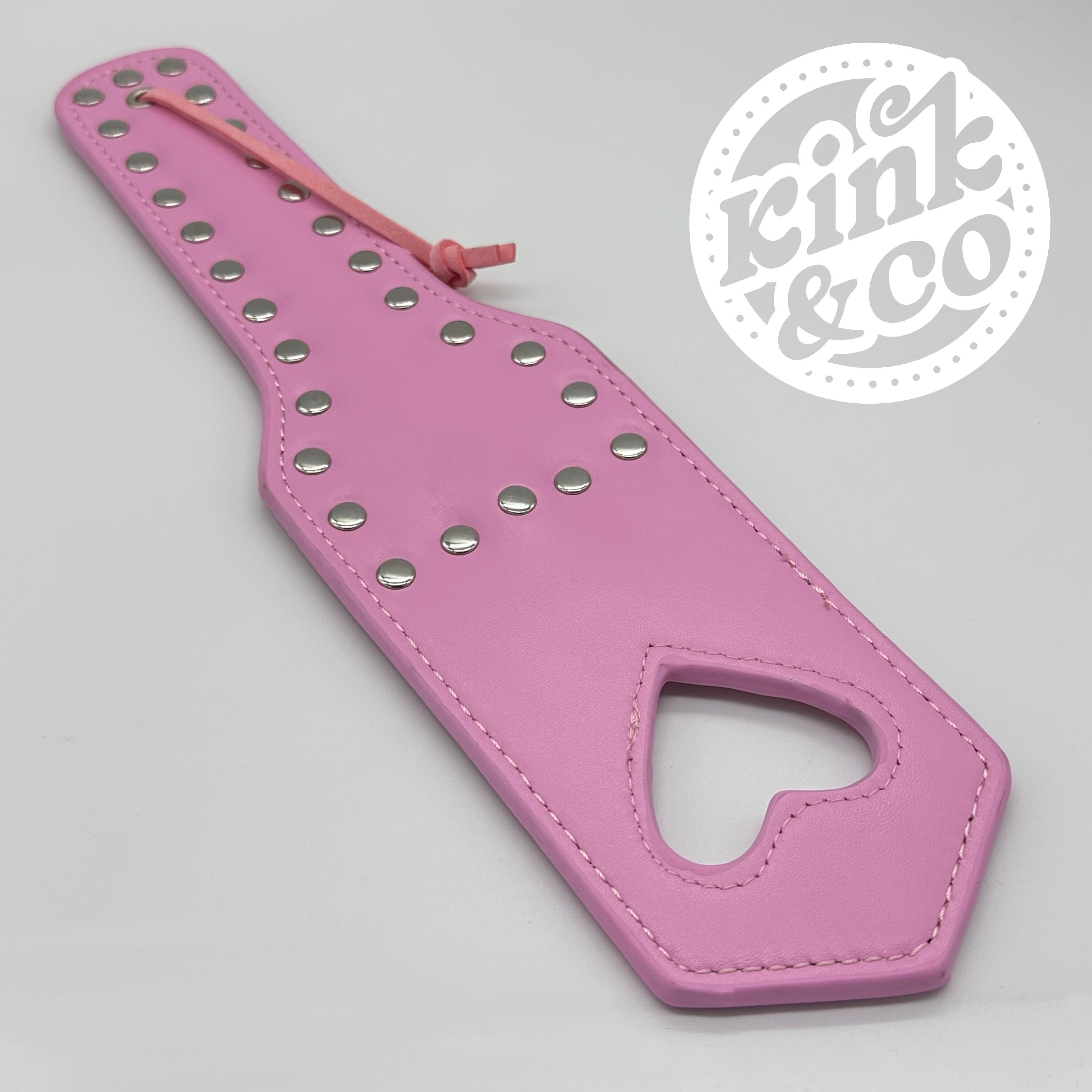 Pink Heart Leather Studded Slapper Paddle - Etsy UK