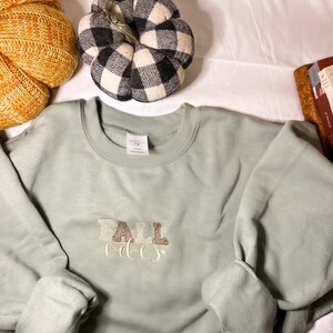 Fall Vibes Sweatshirt, Embroidered Fall Sweatshirt, Hello Fall Crewneck ...