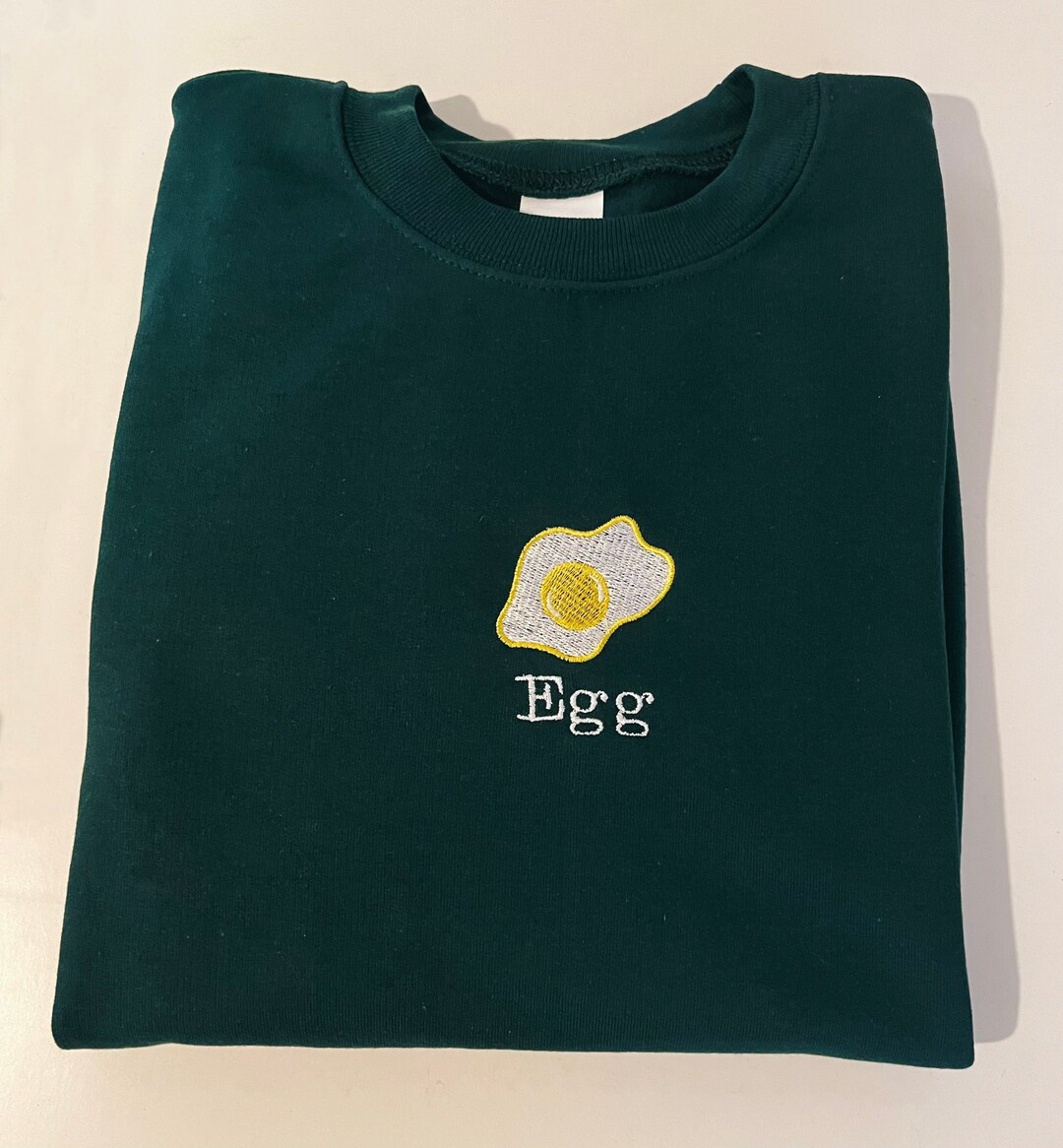 Fried Egg Sweatshirt, Embroidered Egg Crewneck, Egg Pullover, Egg ...