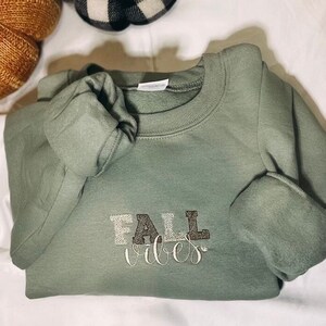 Fall Vibes Sweatshirt, Embroidered Fall Sweatshirt, Hello Fall Crewneck ...