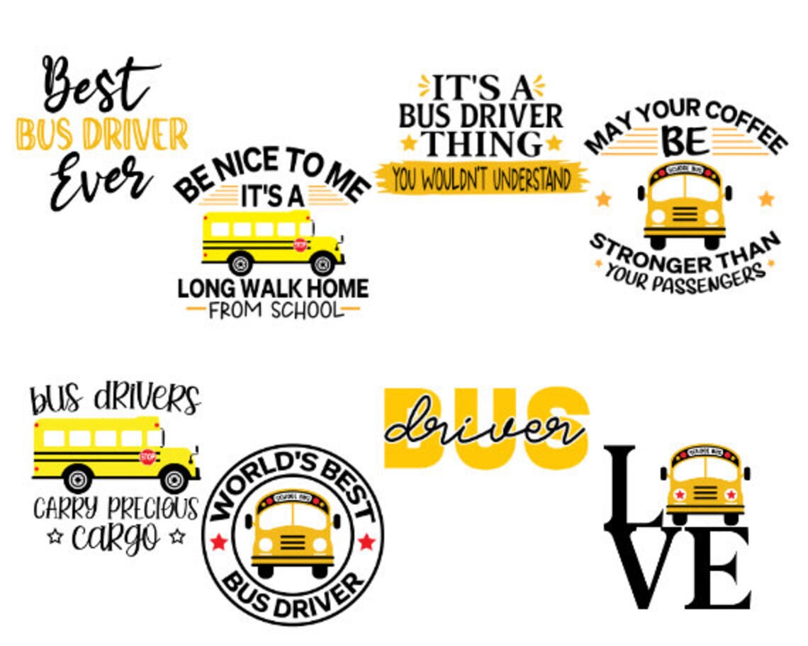 15 School Bus Driver Appreciation Gift Svg/png/dxf Bundle Bus - Etsy