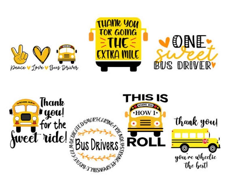 15 School Bus Driver Appreciation Gift Svg/png/dxf Bundle Bus - Etsy
