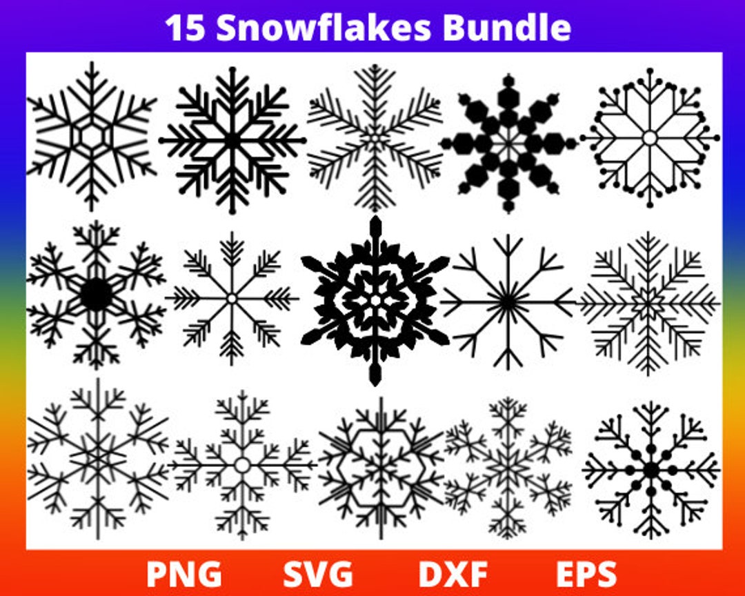 15 Snowflake SVG Bundle, Christmas Svg, Snow Svg, Winter Svg, SVG File ...