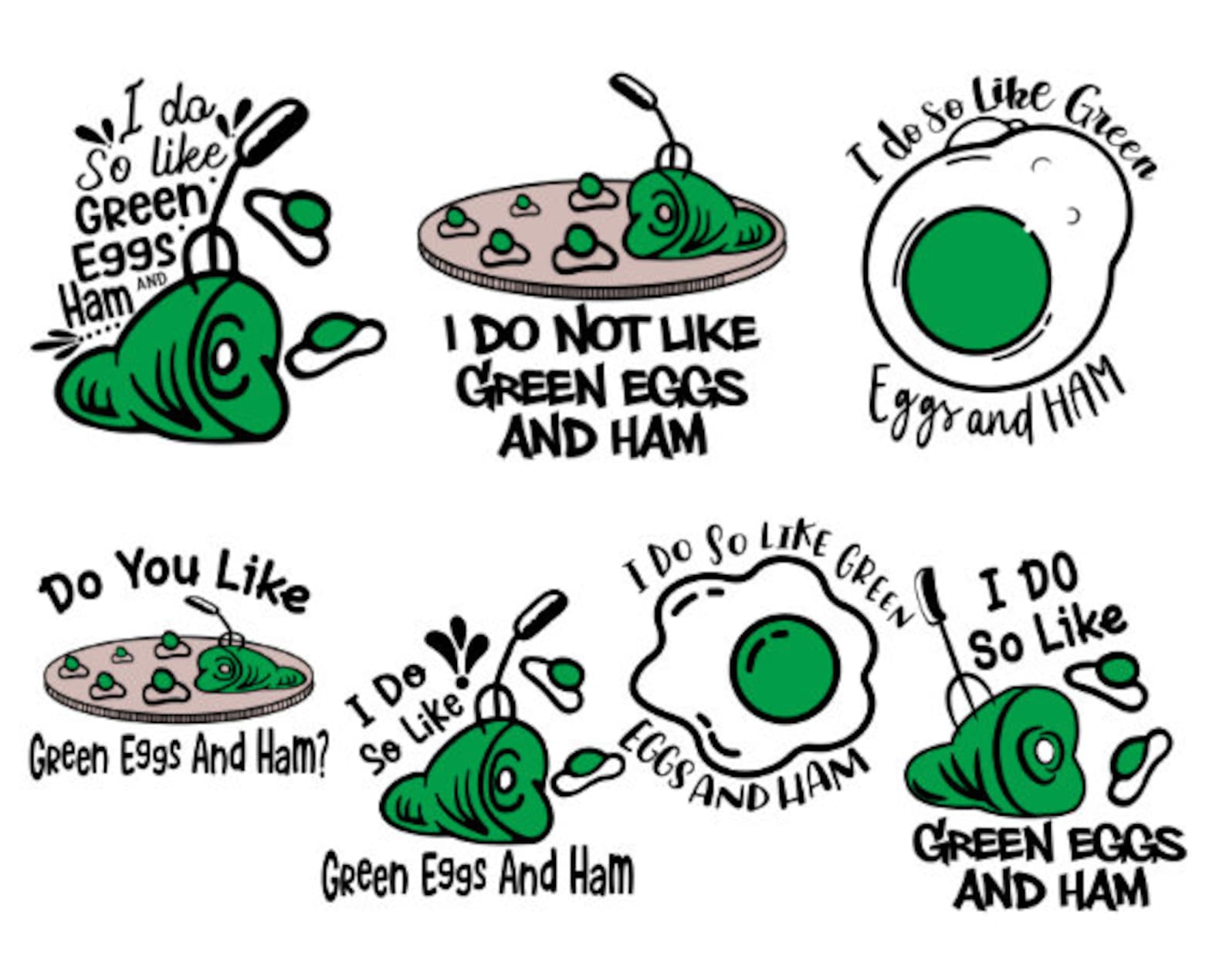 15 Green Eggs and Ham Svg/png/dxf Bundle Shirt for Kids Svg - Etsy