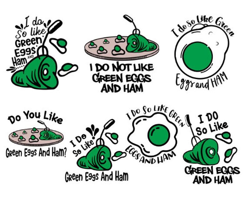 15 Green Eggs and Ham Svg/png/dxf Bundle Shirt for Kids Svg - Etsy
