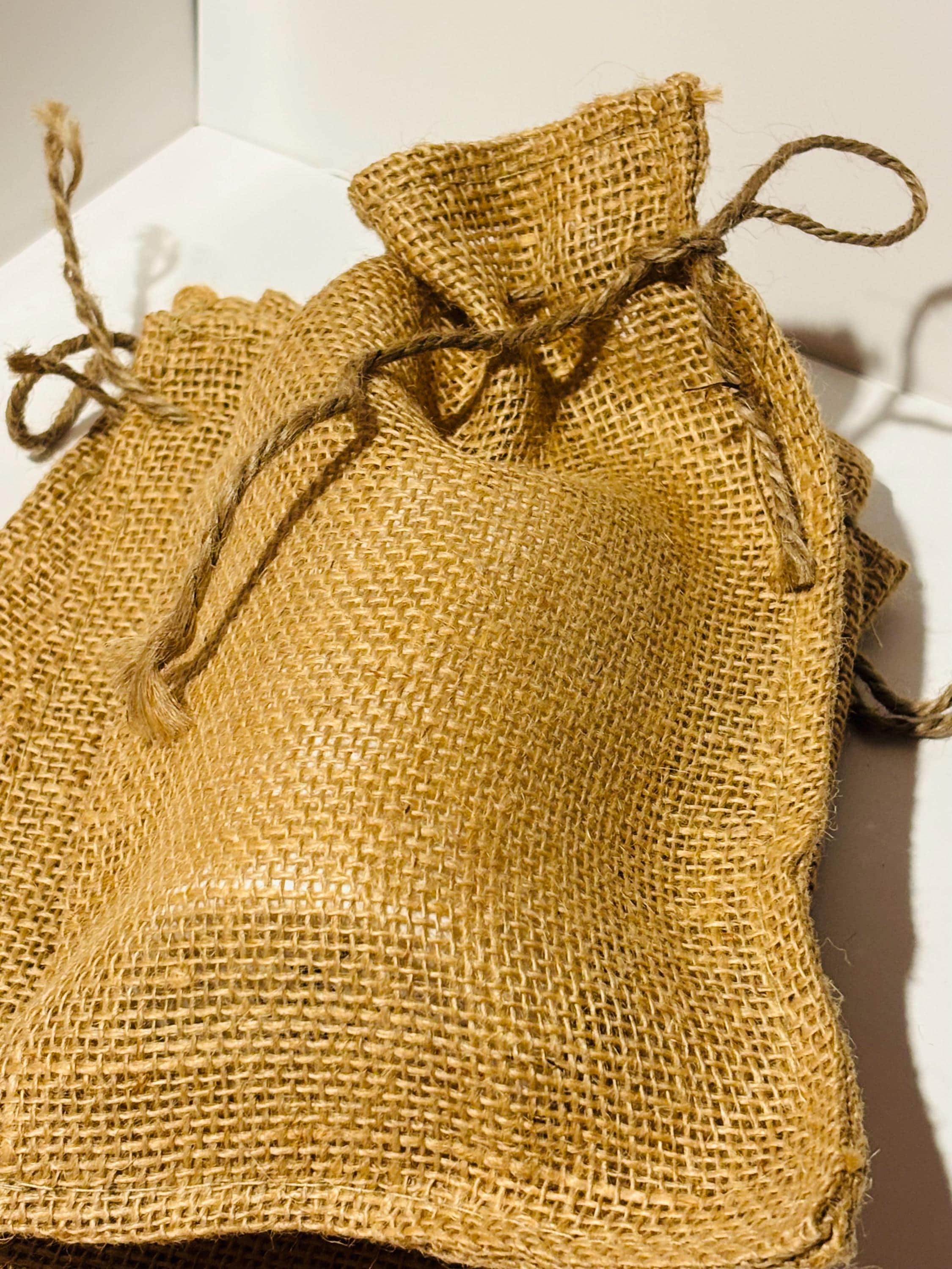 6”x10” Burlap Drawstring Bag, Rustic Party Decor and Crafts. - Etsy