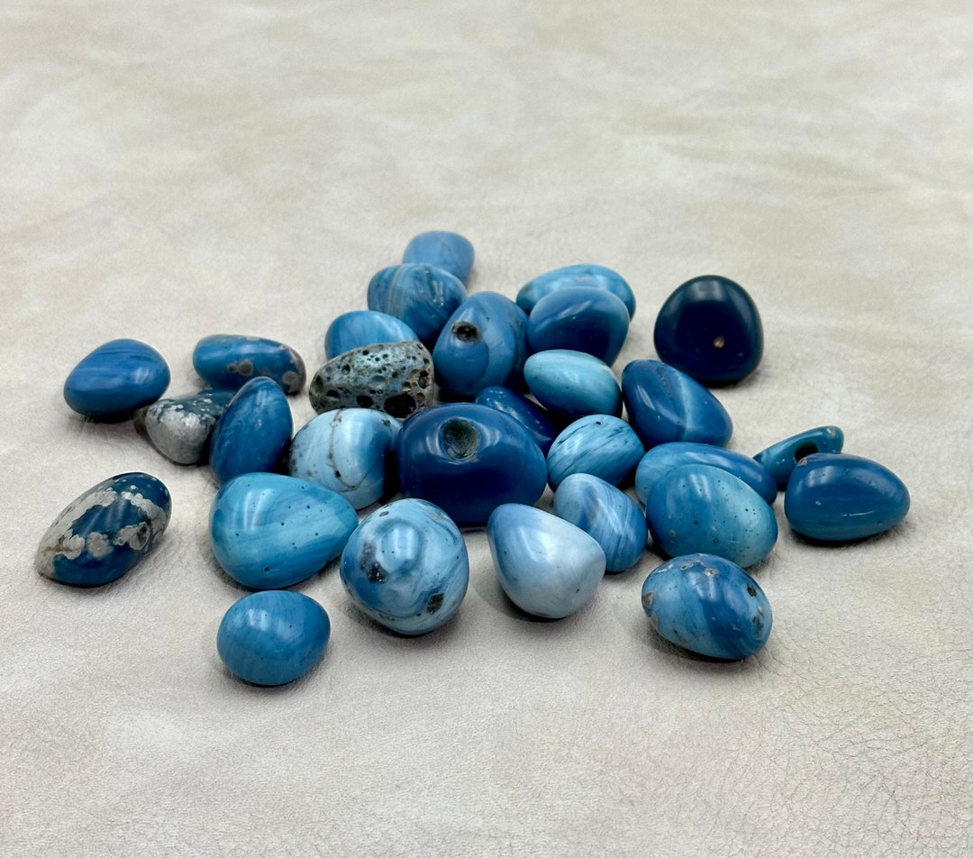 Tumbled Blue Slag Glass - Etsy