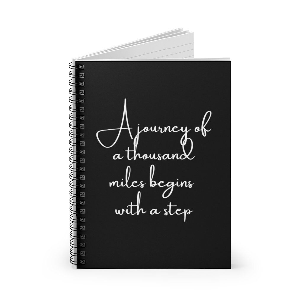 Spiral Notebook A Journey of Thousand Miles Begins With a Step ...