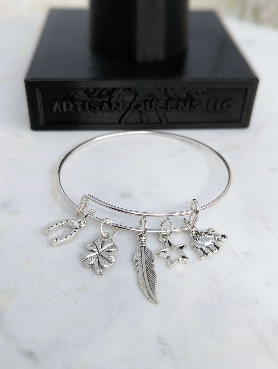 Lucky Charmed Bangle Bracelet - Etsy