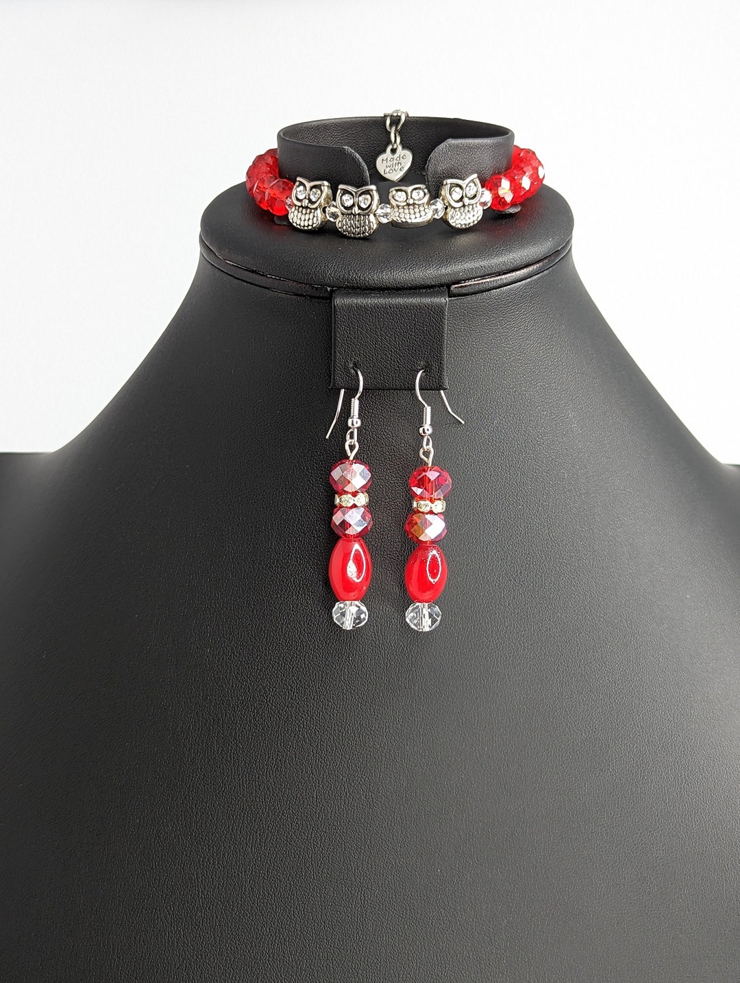 Spicy Red Owl Jewelry Set - Etsy